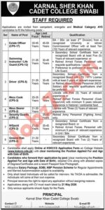 Karnal Sher Khan Cadet College Latest Jobs Opportunities 2026 - Jobz7.com
